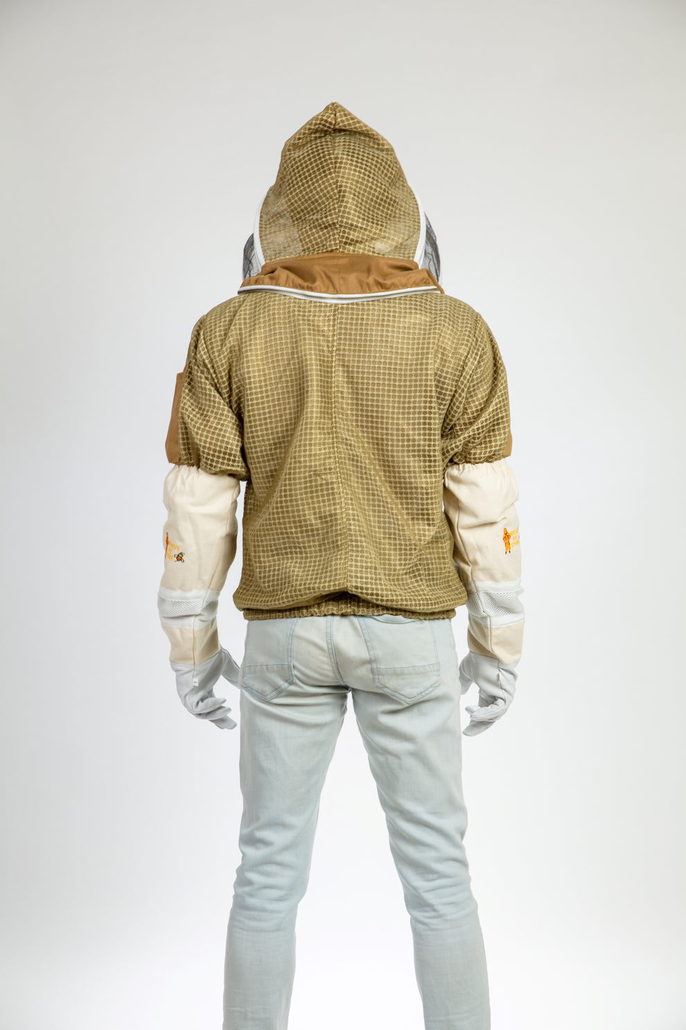 Khaki Beekeeping Ventilated Jacket with Fencing Veil – Massive Bee ...