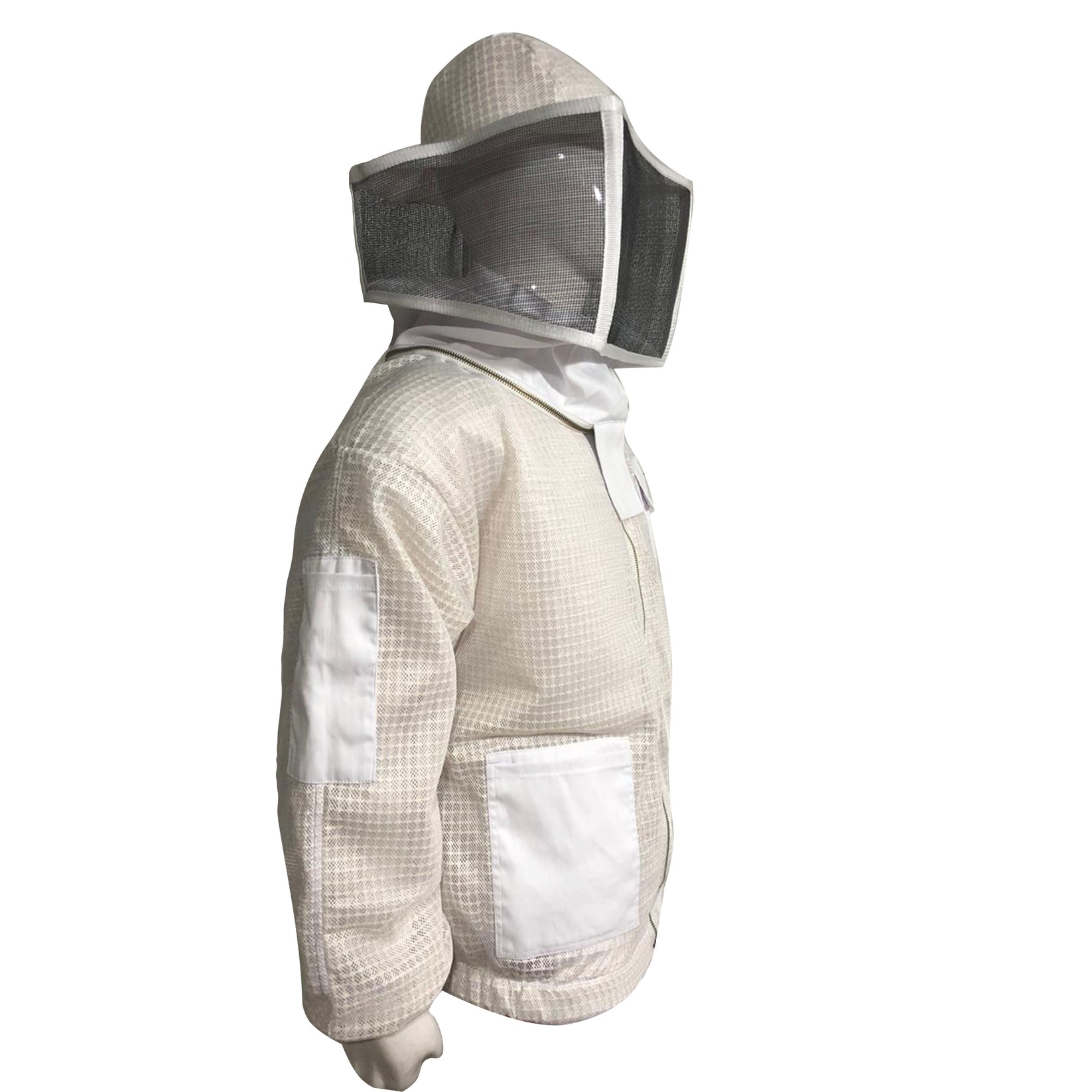 White Beekeeping Ventilated Jacket with Square Veil – Massive Bee Store LLC